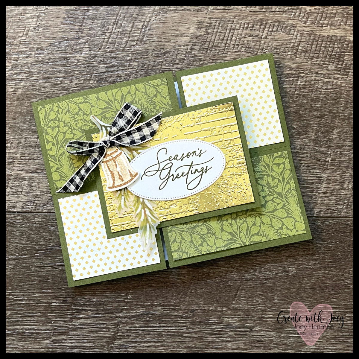 Stampin’ Up! Golden Greenery Puzzle Slider Card!
